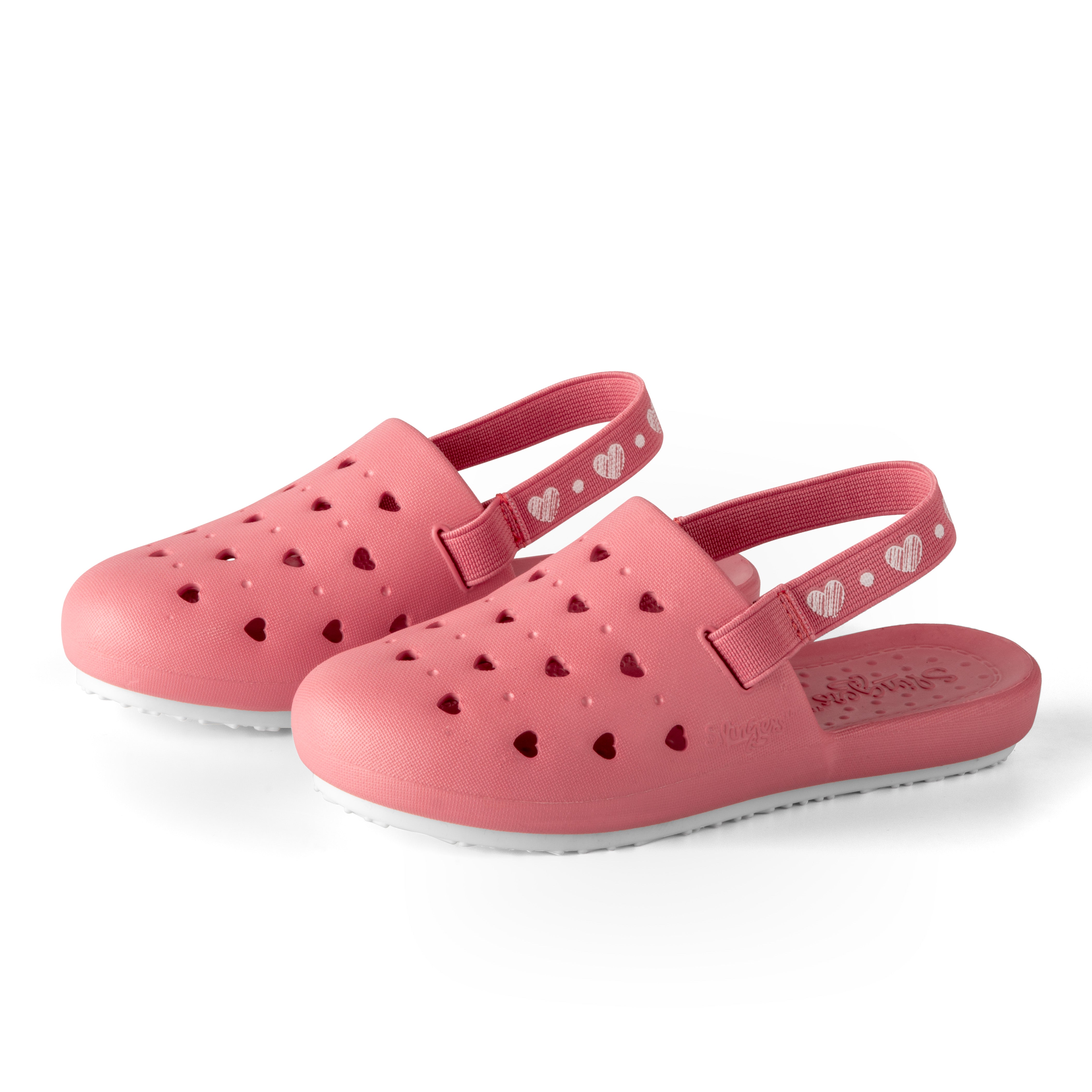 MAUVE PINK HEARTS JUVENILE SLINGERS Toddler & Kids water shoe – SlingersUSA