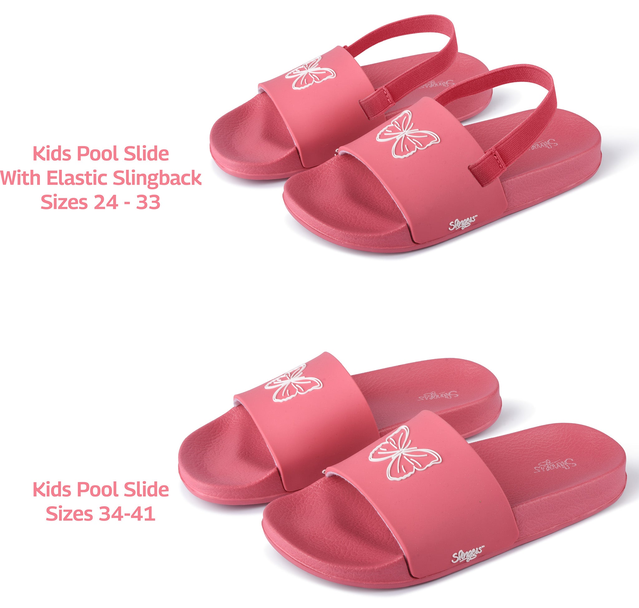 POOL SLIPPERS CORAL BUTTERFLY – SlingersUSA